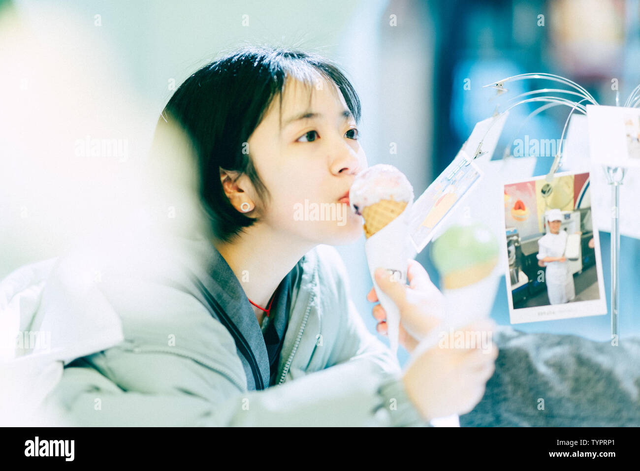 Ice cream girl Stock Photo - Alamy