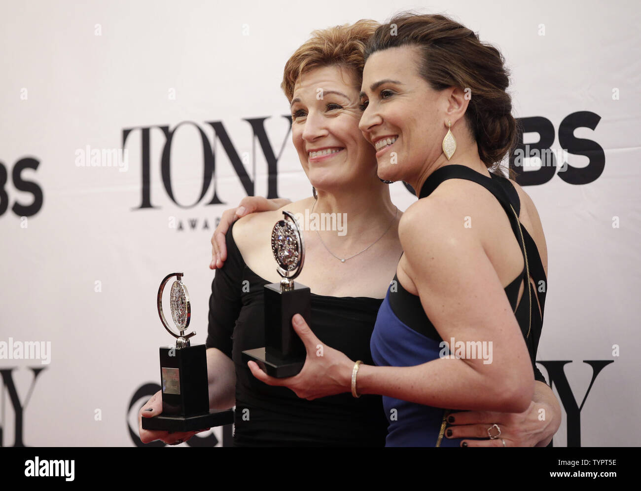 Lisa Kron and Jeanine Tesori arrive in the press room with their Tony ...