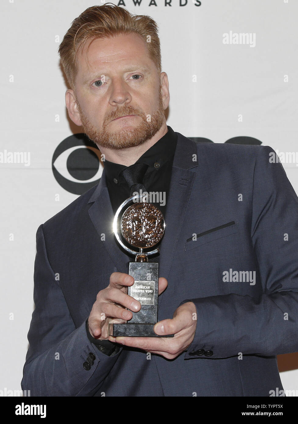 Christopher Oram arrives in the press room with his Tony Award at the ...