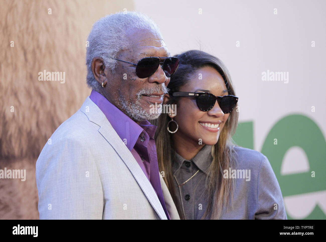 Morgan Freeman and Alexis Freeman arrive on the red carpet at the New ...