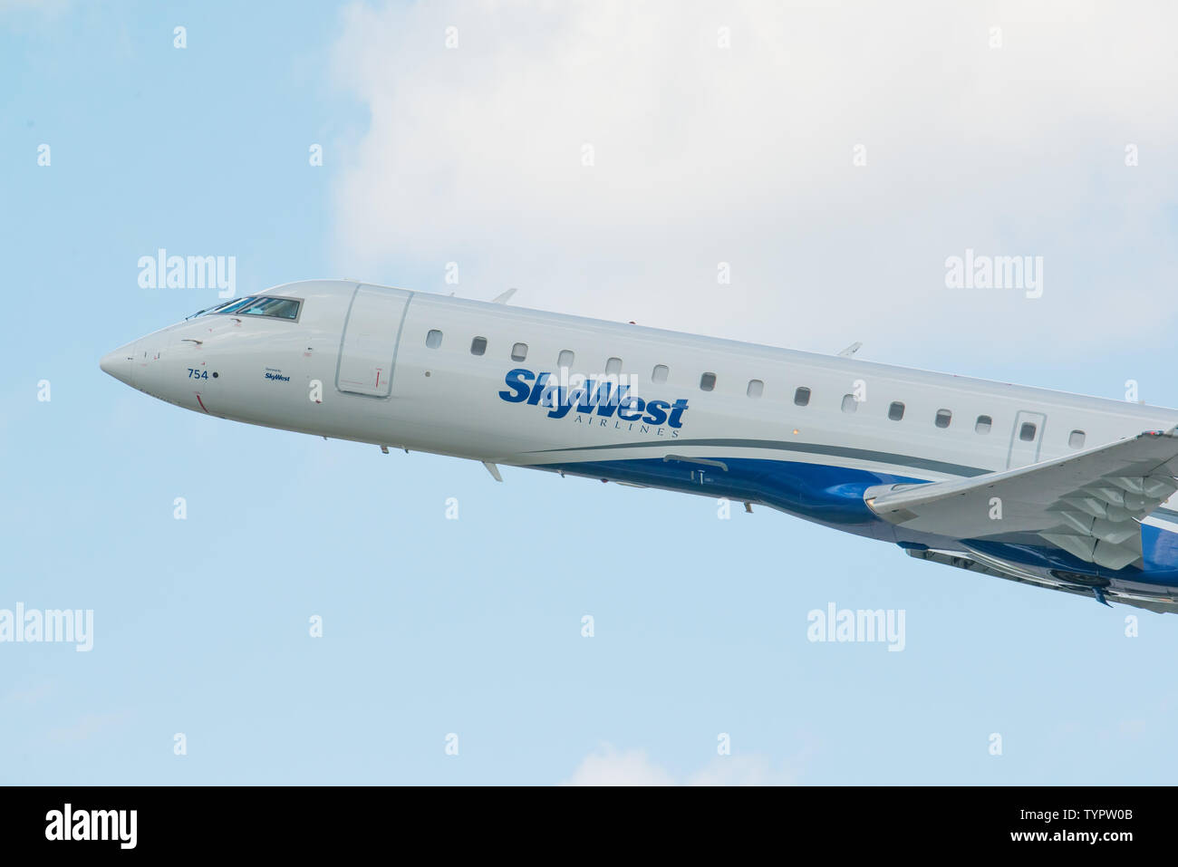 MINNEAPOLIS, MINNESOTA / USA - JUNE 25, 2019: Closeup of airplane ...