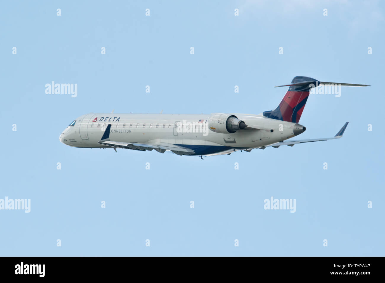 MINNEAPOLIS, MINNESOTA / USA - JUNE 25, 2019: Closeup of airplane ...
