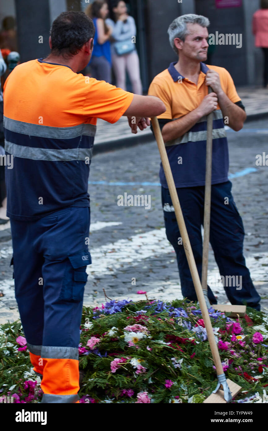 Corpus Christy religious festival in funchal, June 2019, with flowers ...