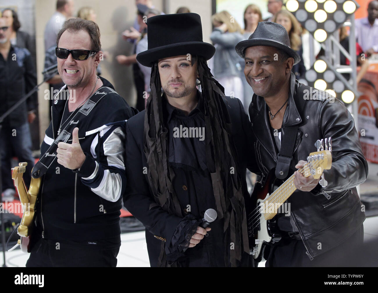 Roy Hay, Boy George, and Mikey Craig of Culture Club perform on the NBC ...