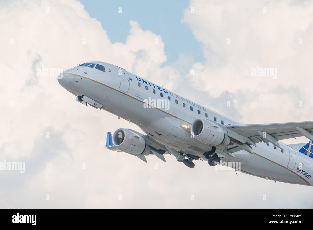MINNEAPOLIS, MINNESOTA / USA - JUNE 25, 2019: Closeup of airplane ...