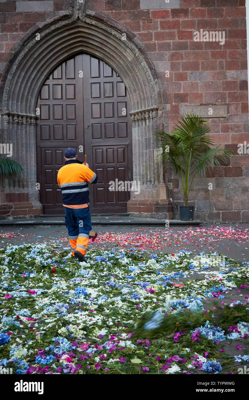 Corpus Christy religious festival in funchal, June 2019, with flowers ...