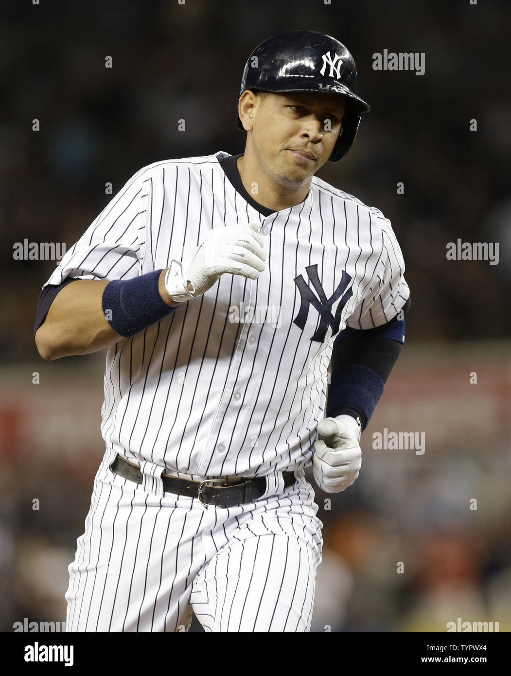 New York Yankees Alex Rodriguez runs the bases after hitting a solo ...