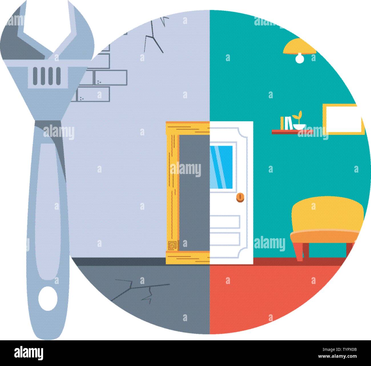 House design, under construction work repair progress reconstruction ...