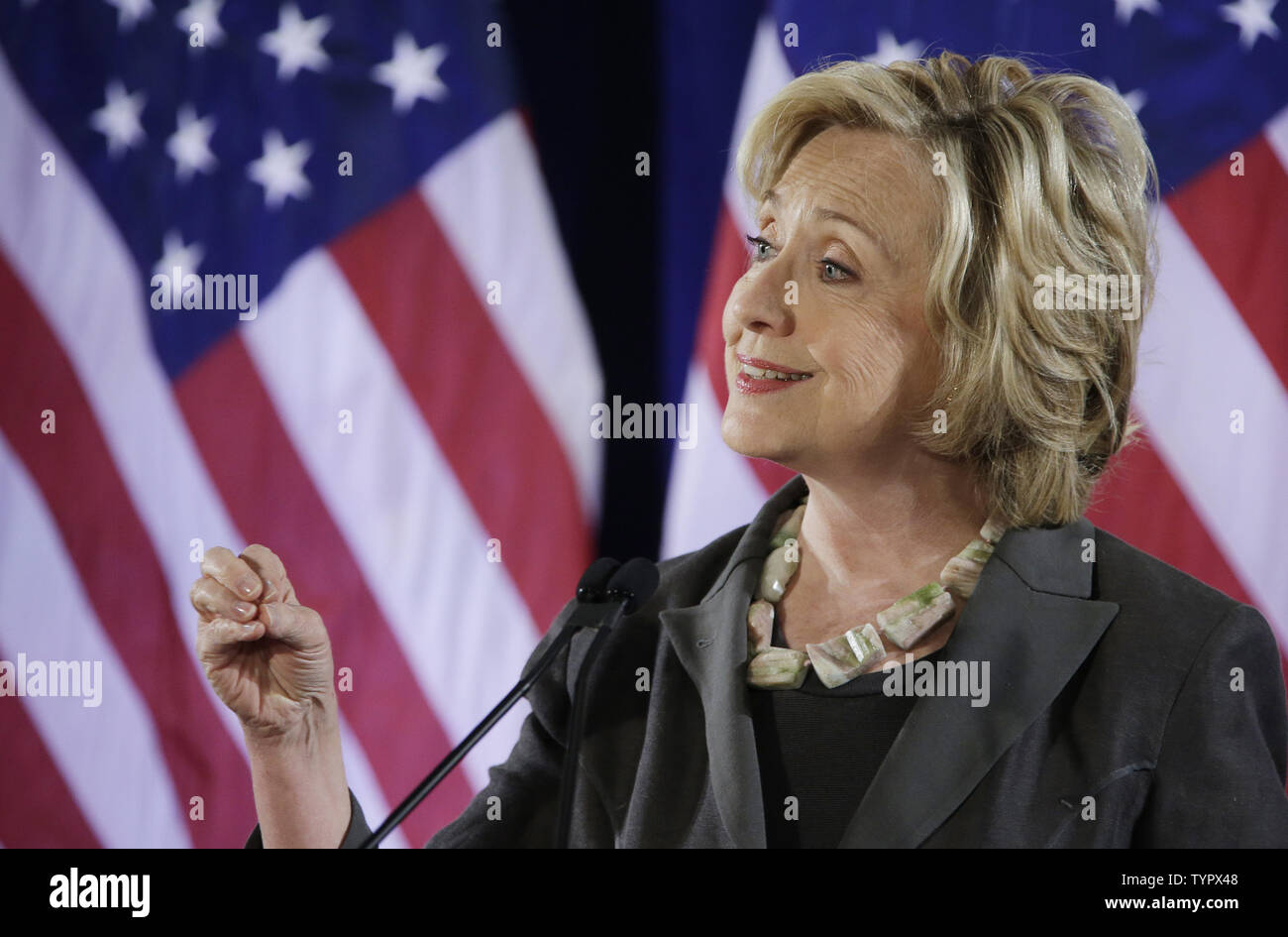 Hillary Rodham Clinton delivers an address at New York University ...
