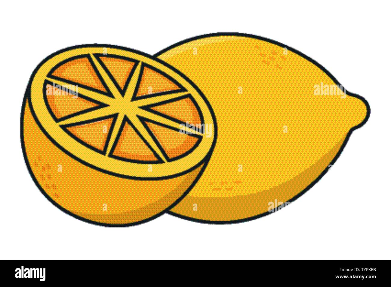 delicious tasty fruit grapefruit cartoon vector illustration graphic ...
