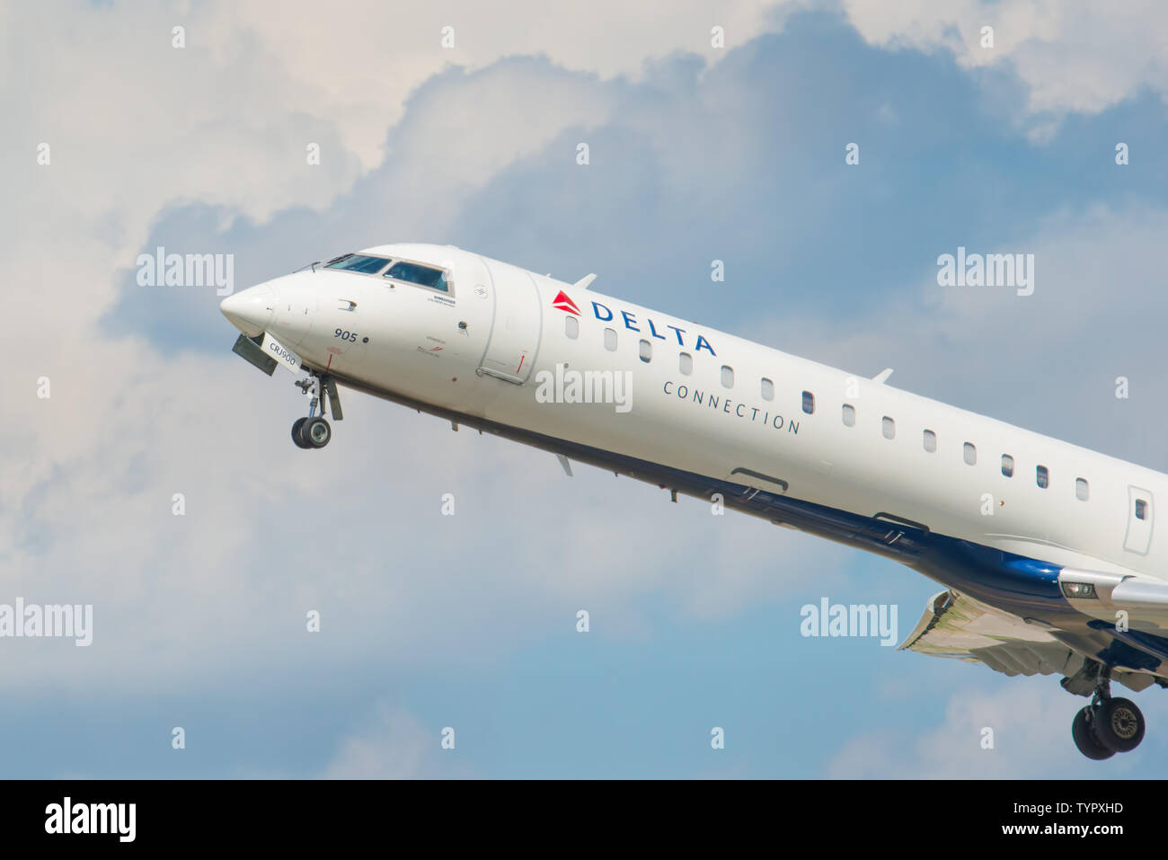 MINNEAPOLIS, MINNESOTA / USA - JUNE 25, 2019: Closeup of airplane ...