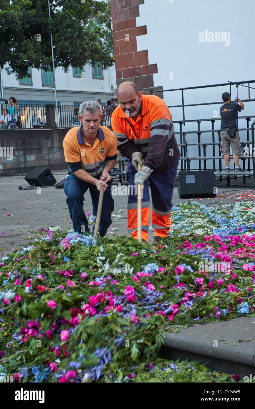 Corpus Christy religious festival in funchal, June 2019, with flowers ...
