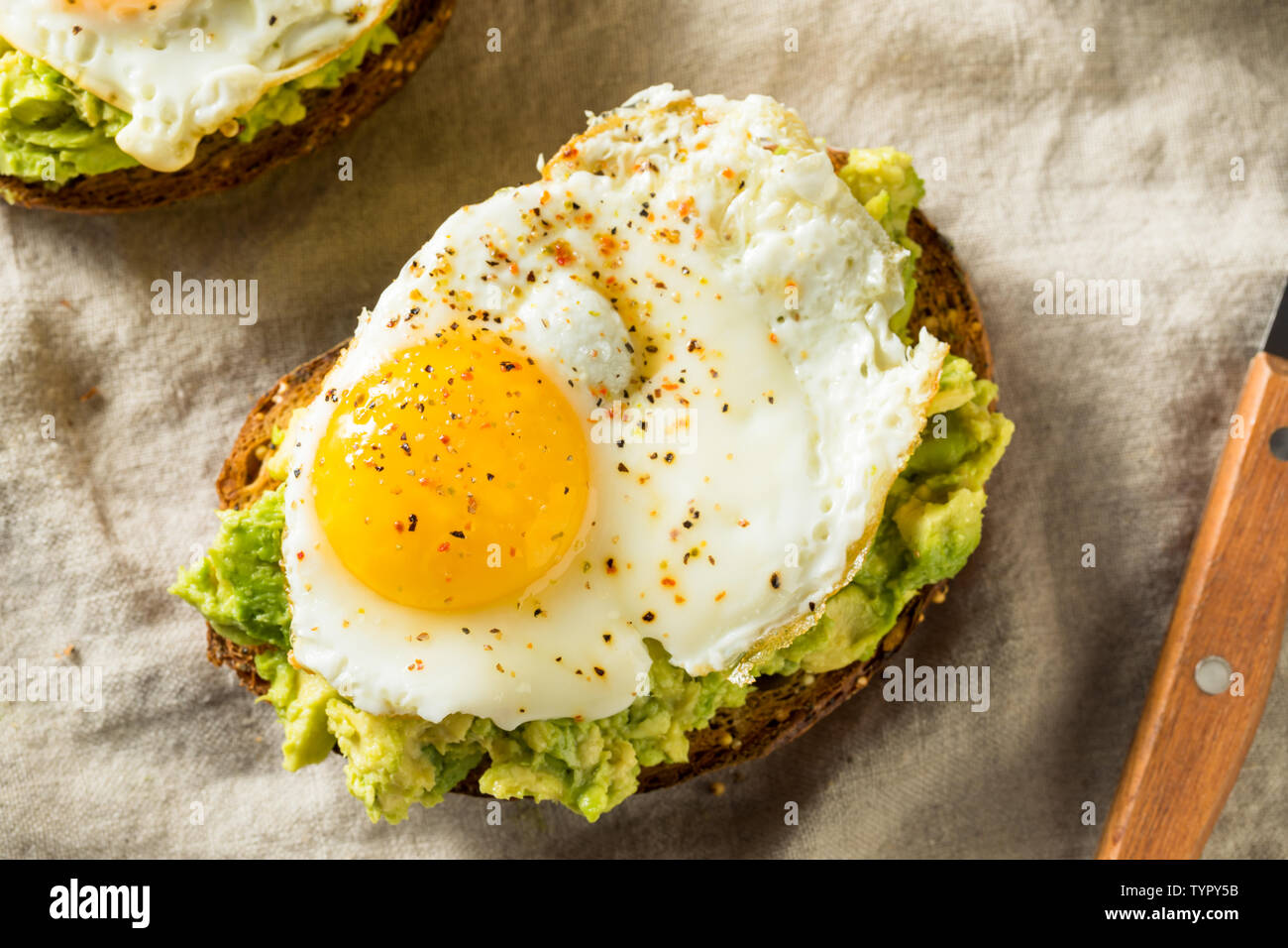 Homemade Avocado Toast with Eggs for Brunch Stock Photo - Alamy