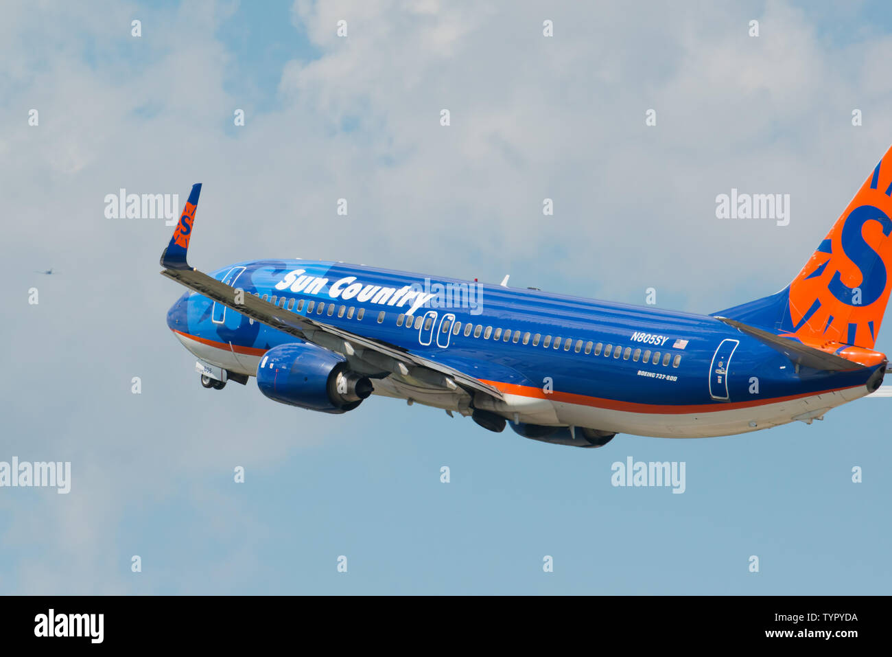MINNEAPOLIS, MINNESOTA / USA - JUNE 25, 2019: Closeup of airplane ...
