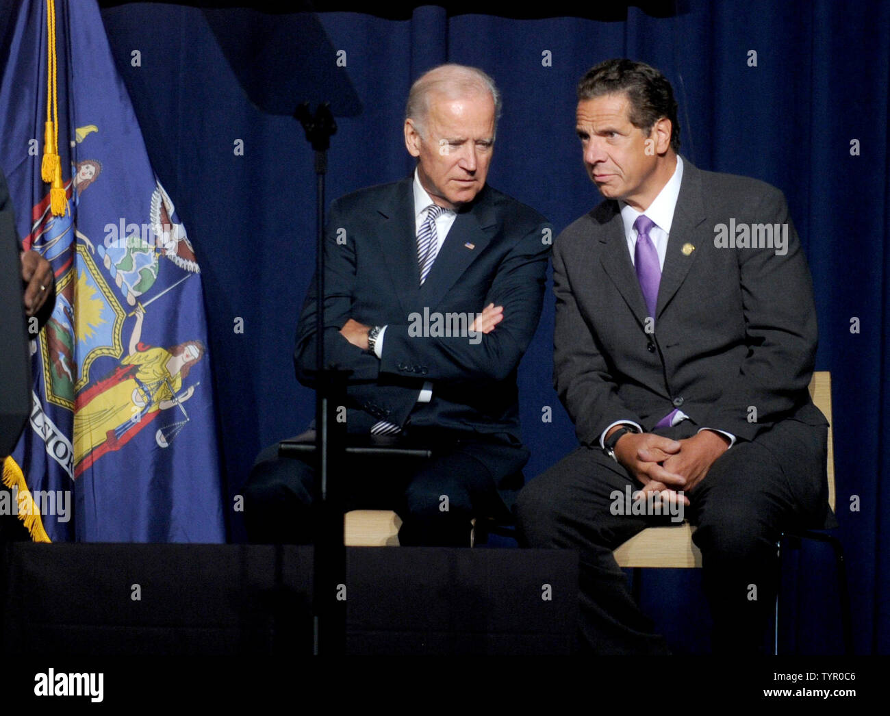 Vice President Joe Biden and Governor Andrew Cuomo speak at an event ...