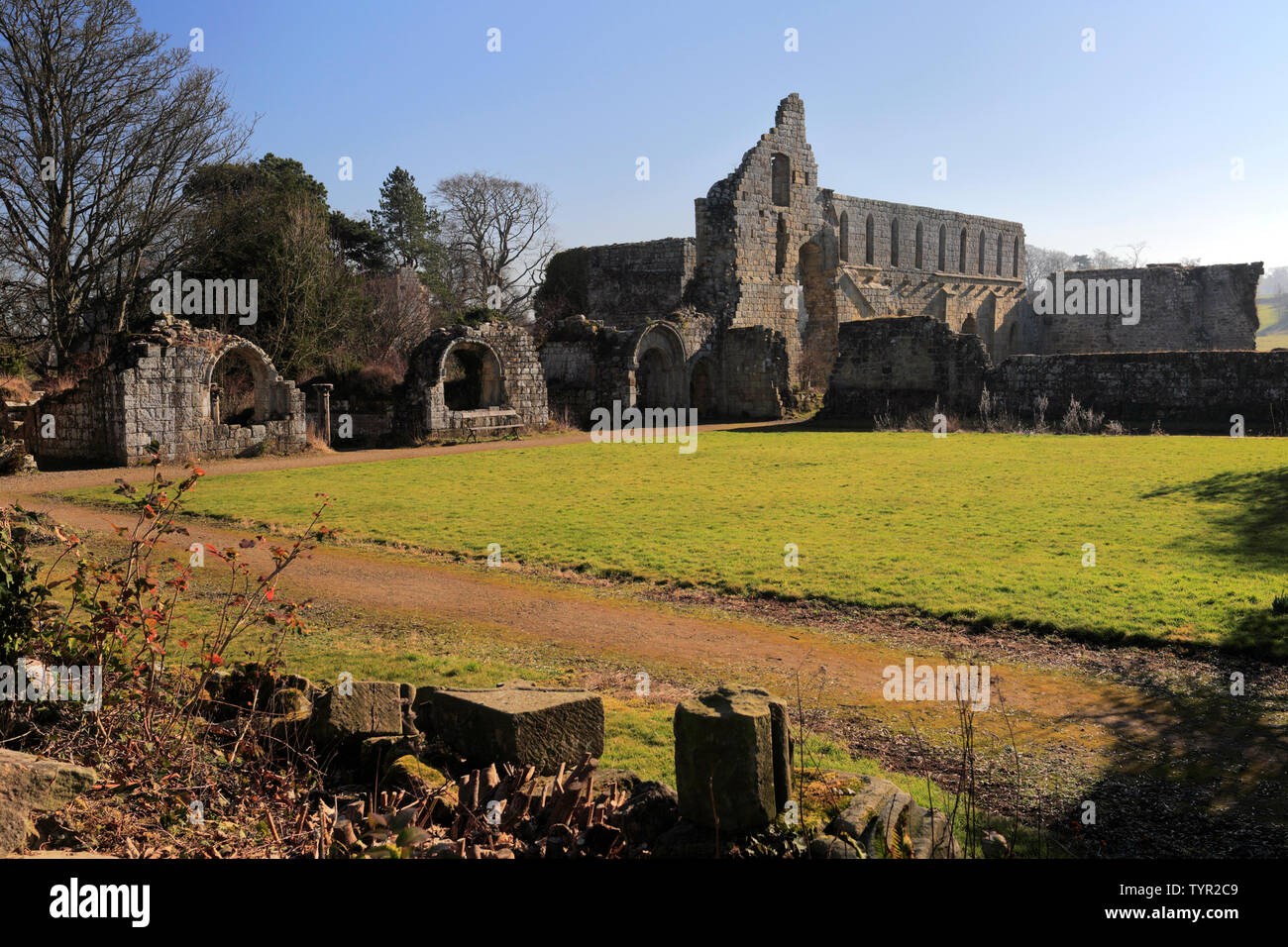 The ruins of Jervaulx Abbey, East Witton village, North Yorkshire ...