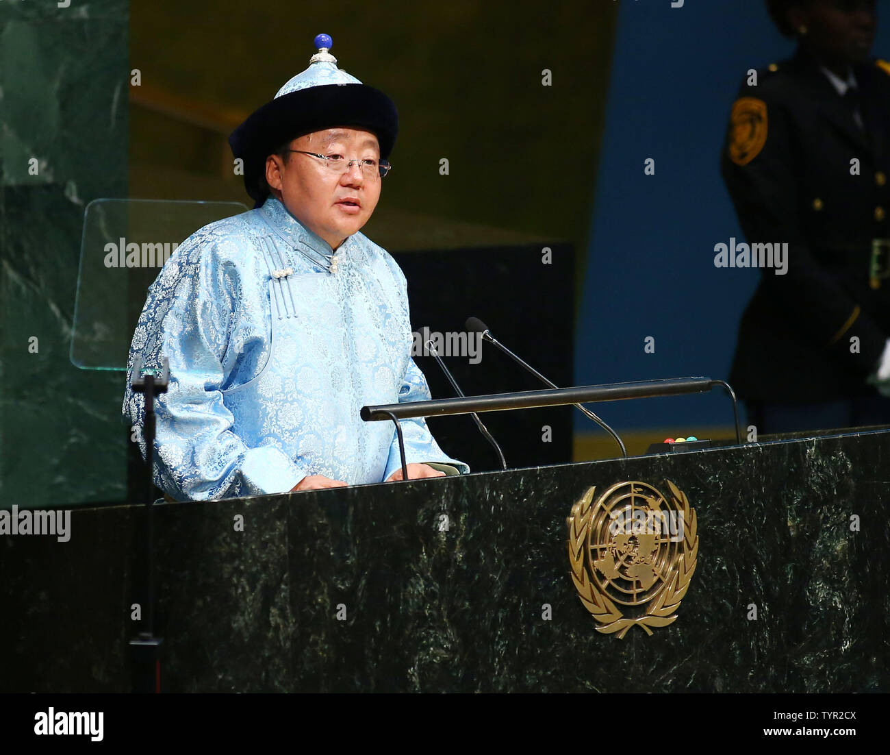Mongolia President Elbegdorj Tsakhia addresses the 70th session of the ...