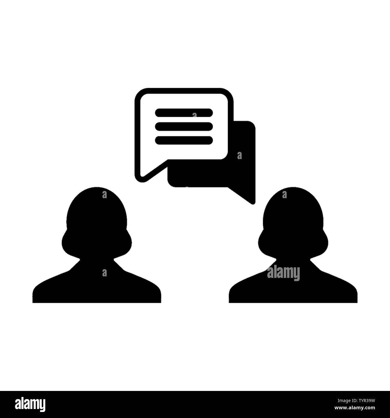 People icon vector female person profile avatar with speech bubble ...