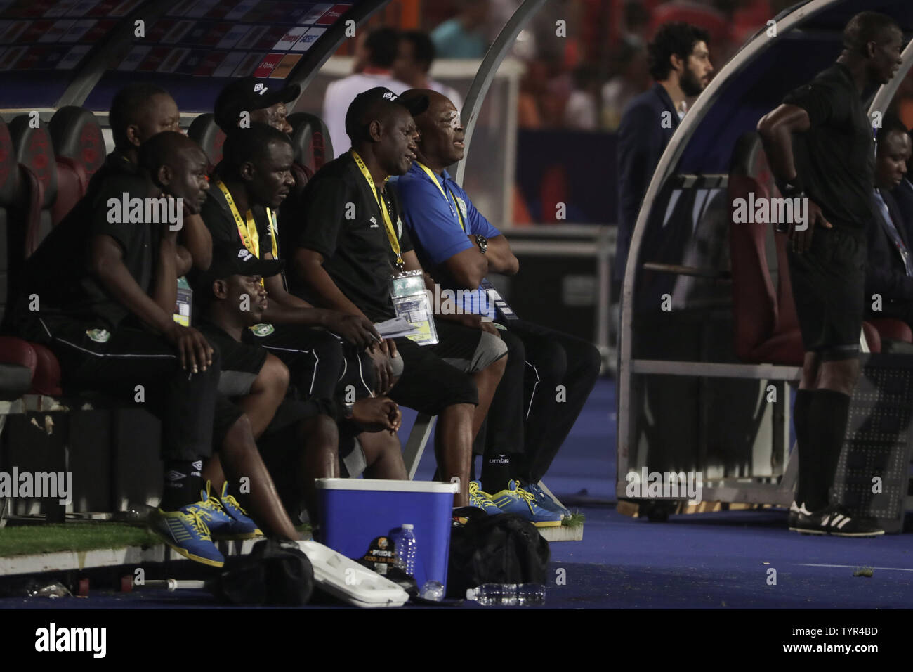Cairo, Egypt. 26th June, 2019. Zimbabwe's head coach Sunday Chidzambwa ...