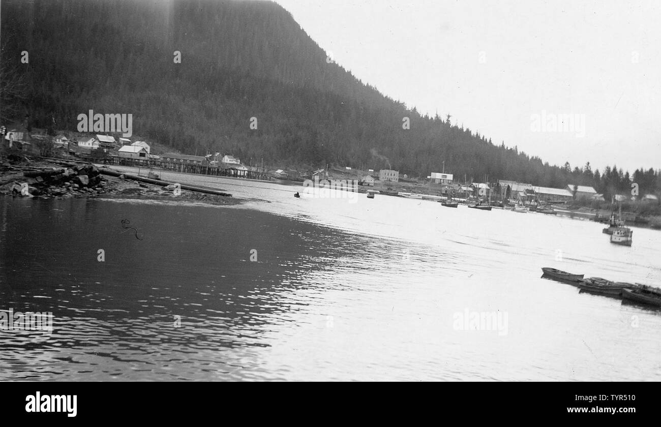 Wrangell Harbor, Alaska. Small boat harbor. 1938 Stock Photo - Alamy