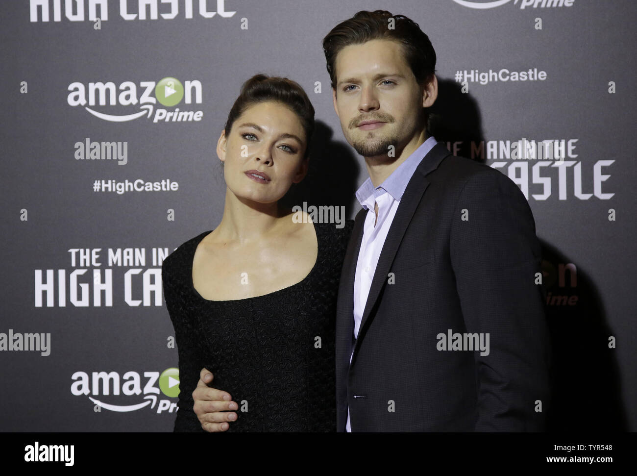 Alexa Davalos and Luke Kleintank arrive on the red carpet at the New ...