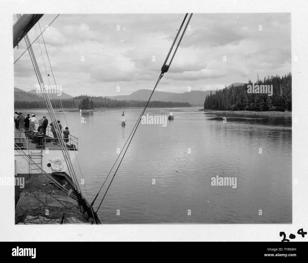 Wrangell Narrows, Alaska. View in Wrangell Narrows. 1937 Stock Photo ...