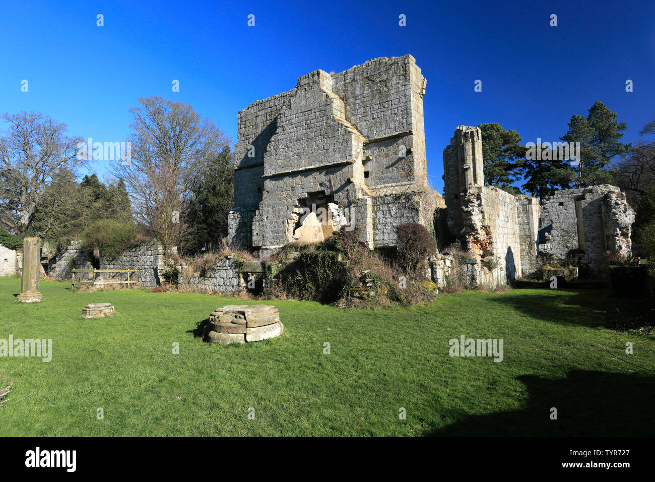 The ruins of Jervaulx Abbey, East Witton village, North Yorkshire ...