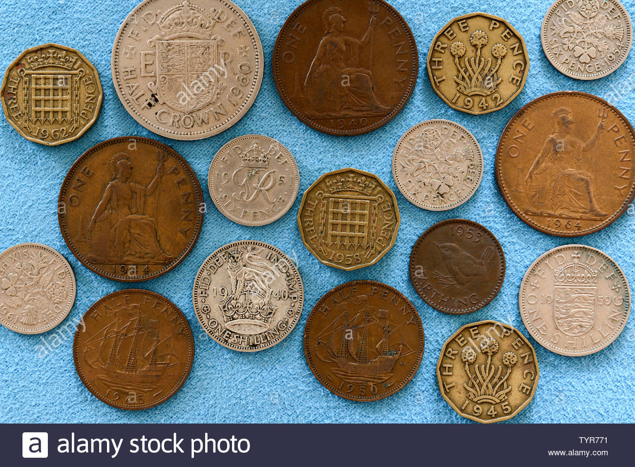 One Penny Coin Pre Decimal High Resolution Stock Photography and Images ...