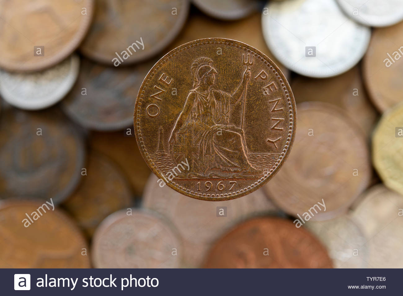 One Penny Coin Pre Decimal High Resolution Stock Photography and Images ...