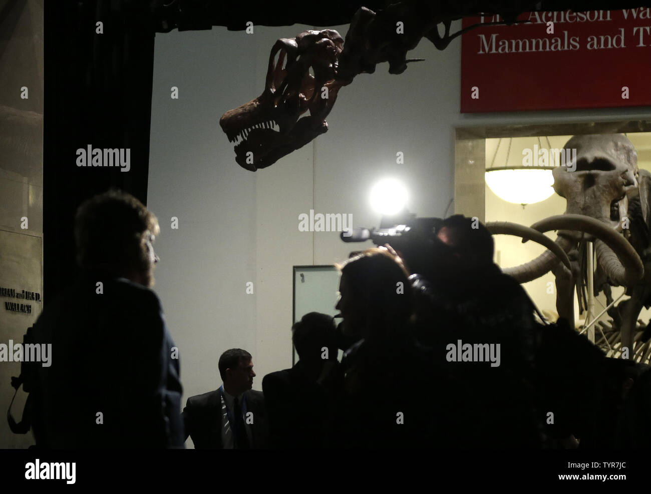 Members of the media gather at a press preview when they unveil a new ...