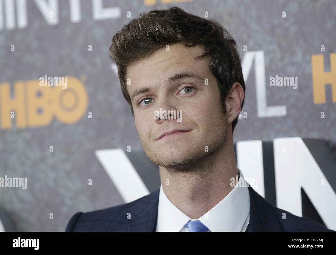 Jack Quaid arrives on the red carpet at the New York premiere of 'Vinyl ...