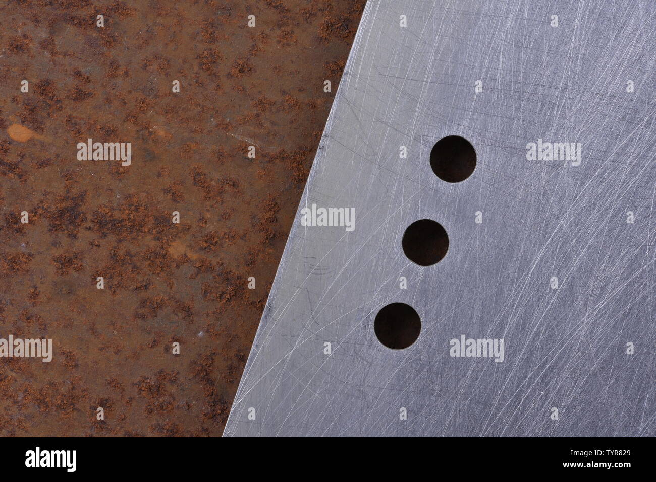 Composition of metal aluminum and rusty sheet Stock Photo - Alamy