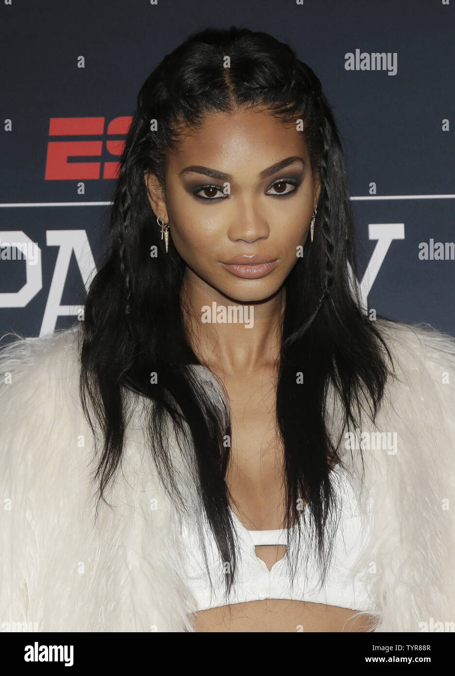 Chanel Iman arrives on the red carpet for ESPN The Party on February 5 ...