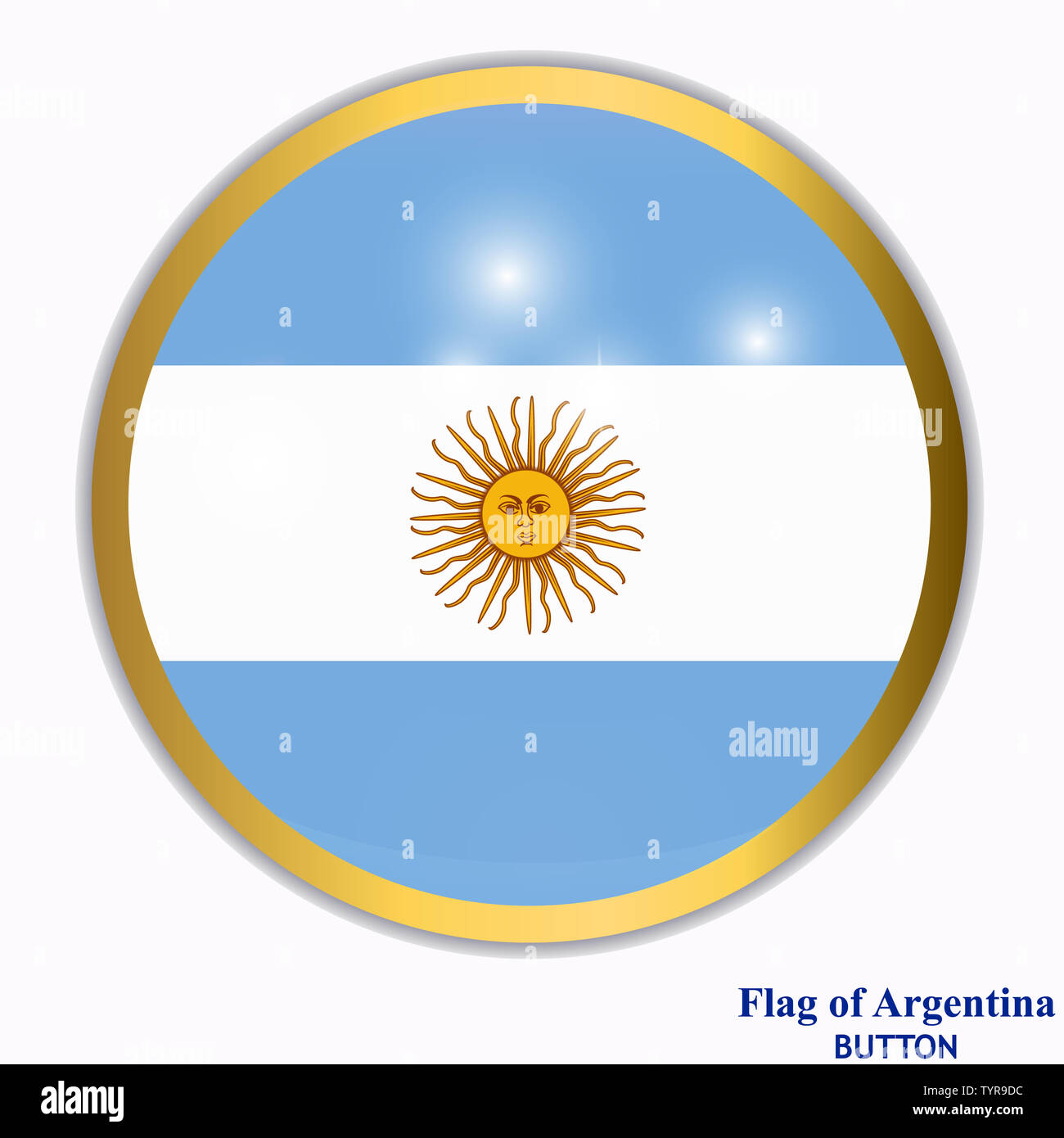 Banner with flag of Argentina. Colorful button with flag for web design ...