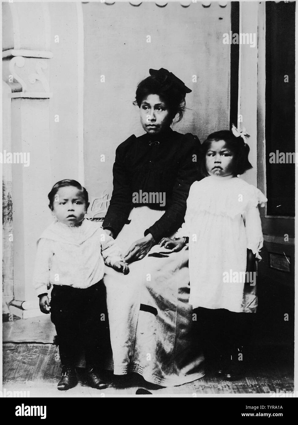 Young Indian woman, two children Stock Photo - Alamy