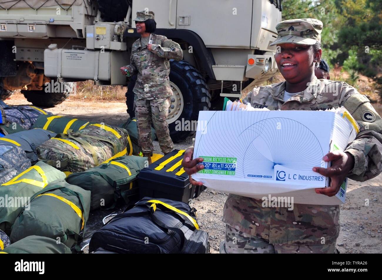 A Soldier with the 14th Human Resources Sustainment Center, 1st Theater ...