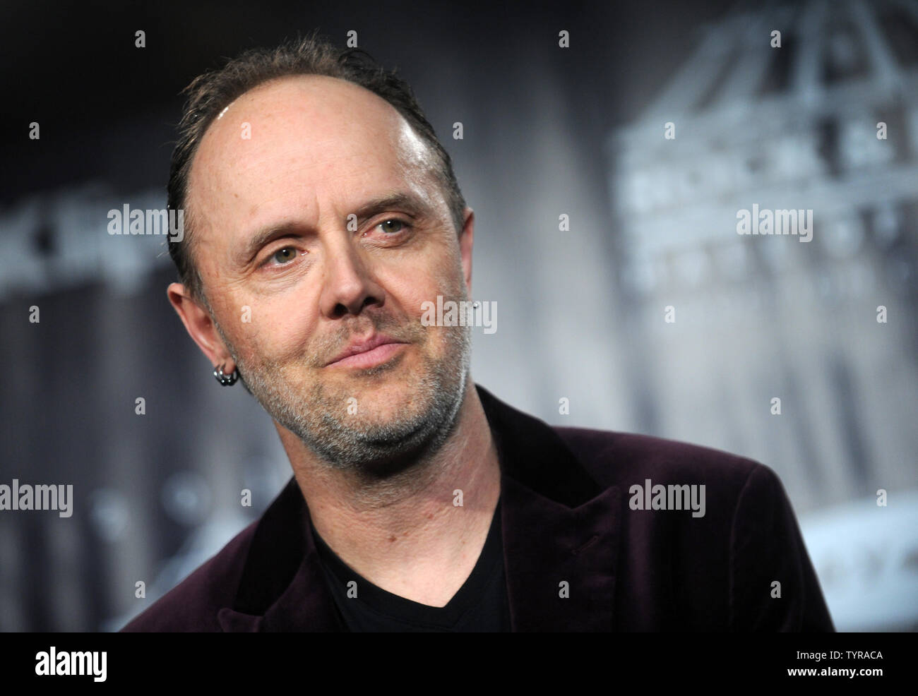Lars Ulrich of Metallica arrives in the press room at the 31st Annual ...