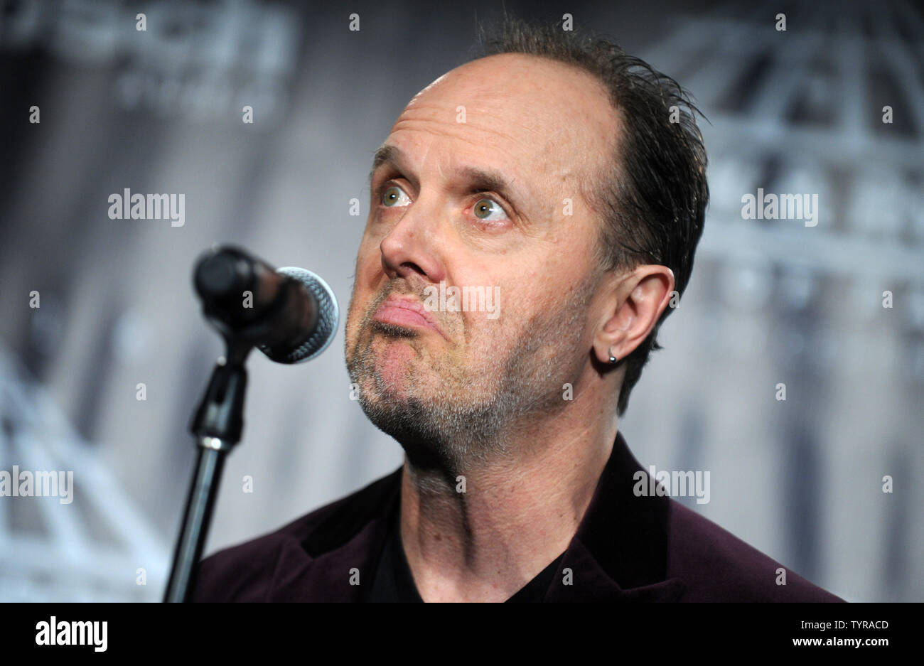 Lars Ulrich of Metallica arrives in the press room at the 31st Annual ...