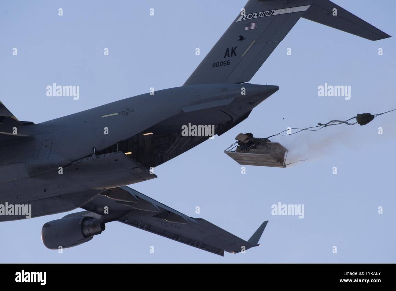 A U.S. Air Force C-17 Globemaster III, assigned to the 517th Airlift ...
