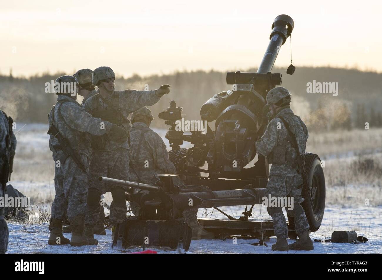 Paratroopers assigned to A Battery, 2nd Battalion, 377th Parachute Field Artillery Regiment, 4th ...