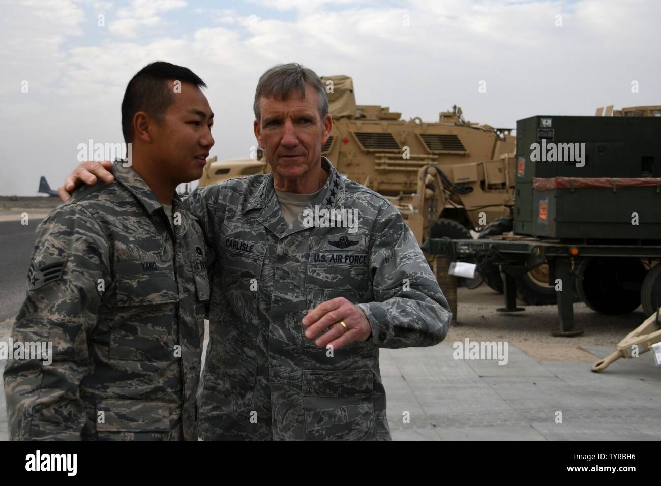 Gen. Hawk Carlisle, commander of Air Combat Command, shows his ...
