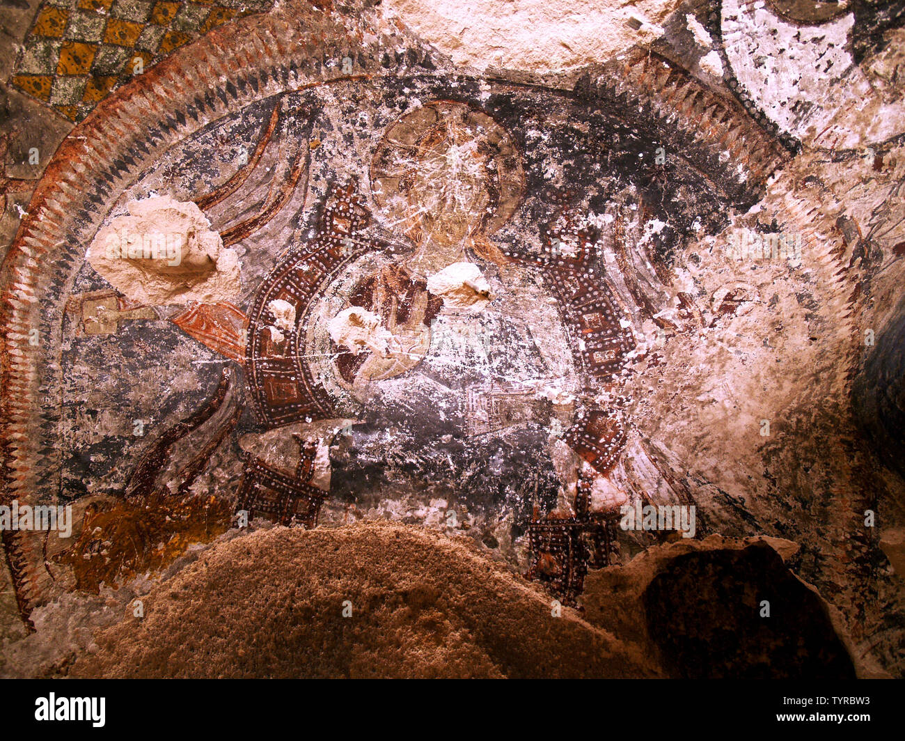 early christian frescoes in the caves of cappadocia near goreme turkey ...