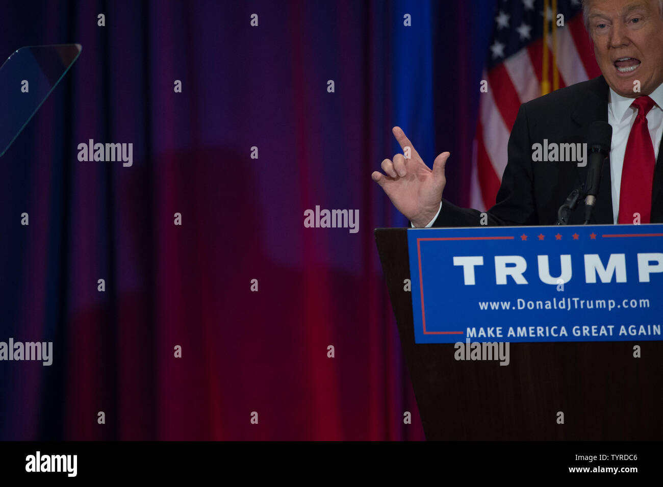 Republican candidate for President Donald Trump speaks at Trump Soho ...