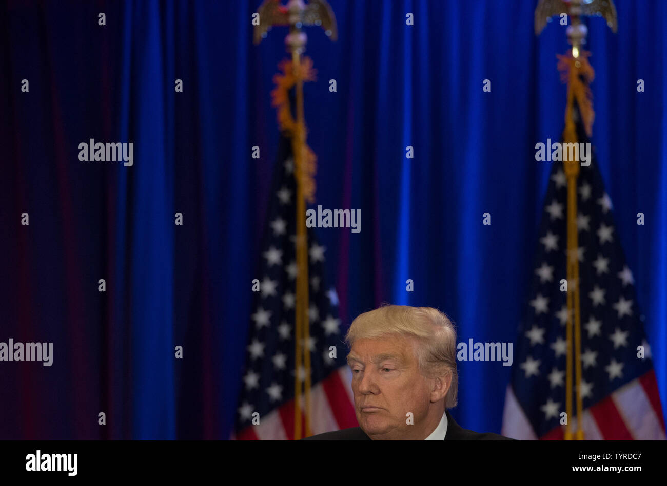 Republican candidate for President Donald Trump speaks at Trump Soho ...