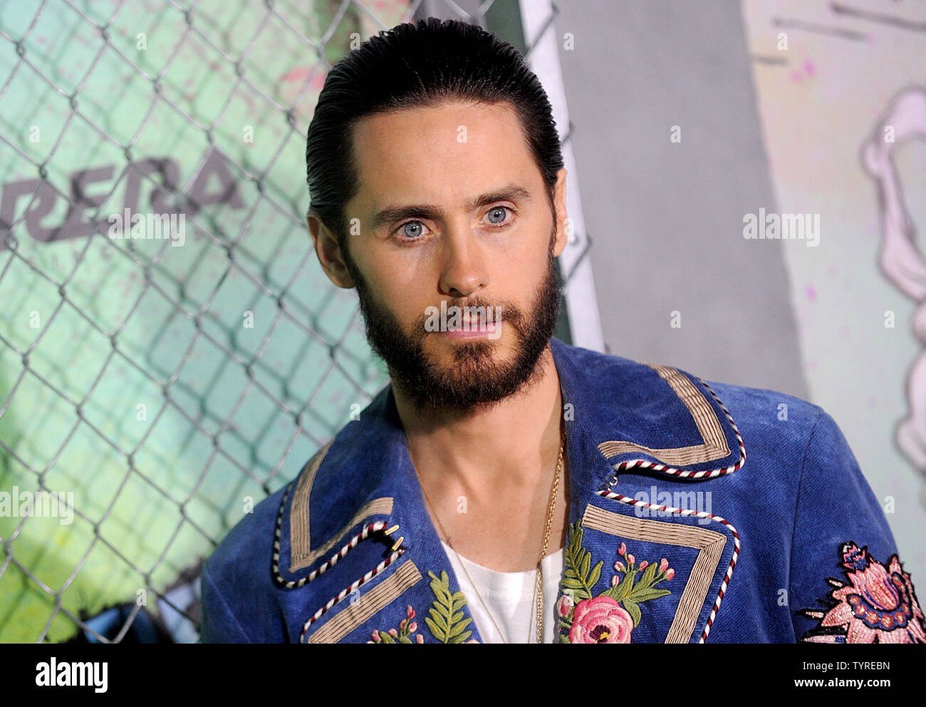 Jared Leto arrives on the red carpet at the world premiere of 'Suicide ...