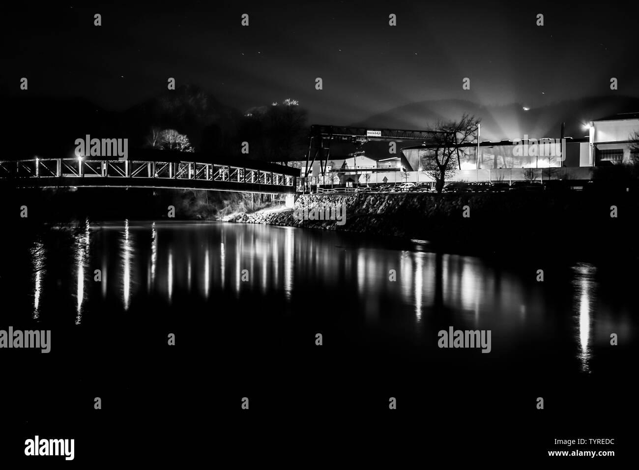 Hammerau bridge at night, Bavaria Stock Photo - Alamy
