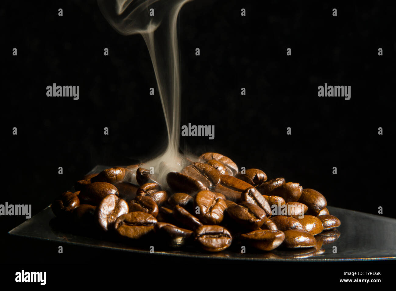 Coffee bean Smoke Stock Photo - Alamy