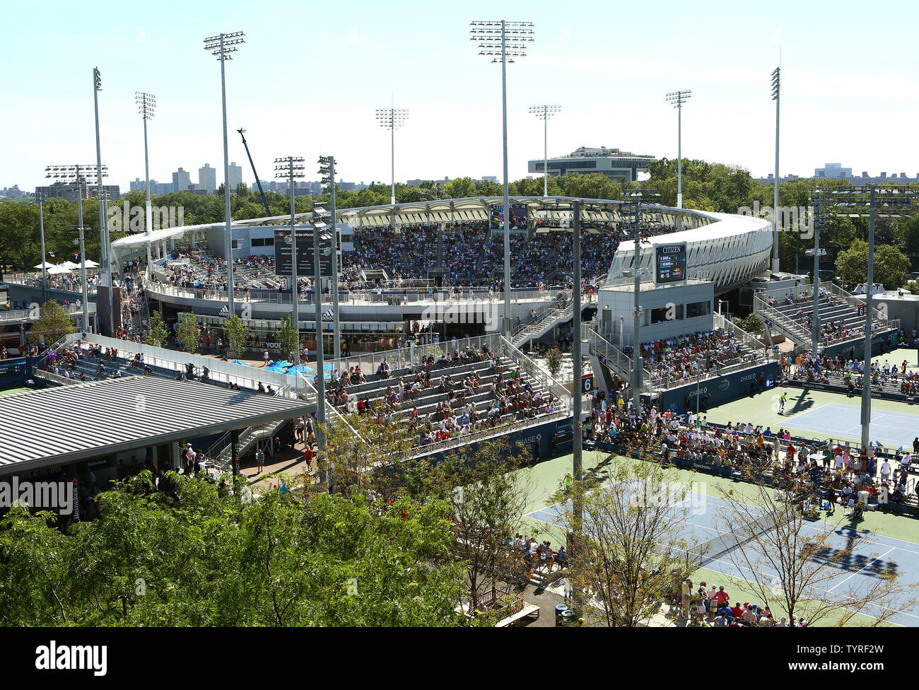 Crowds fill the newly built Grandstand Stadium on opening day of the US ...