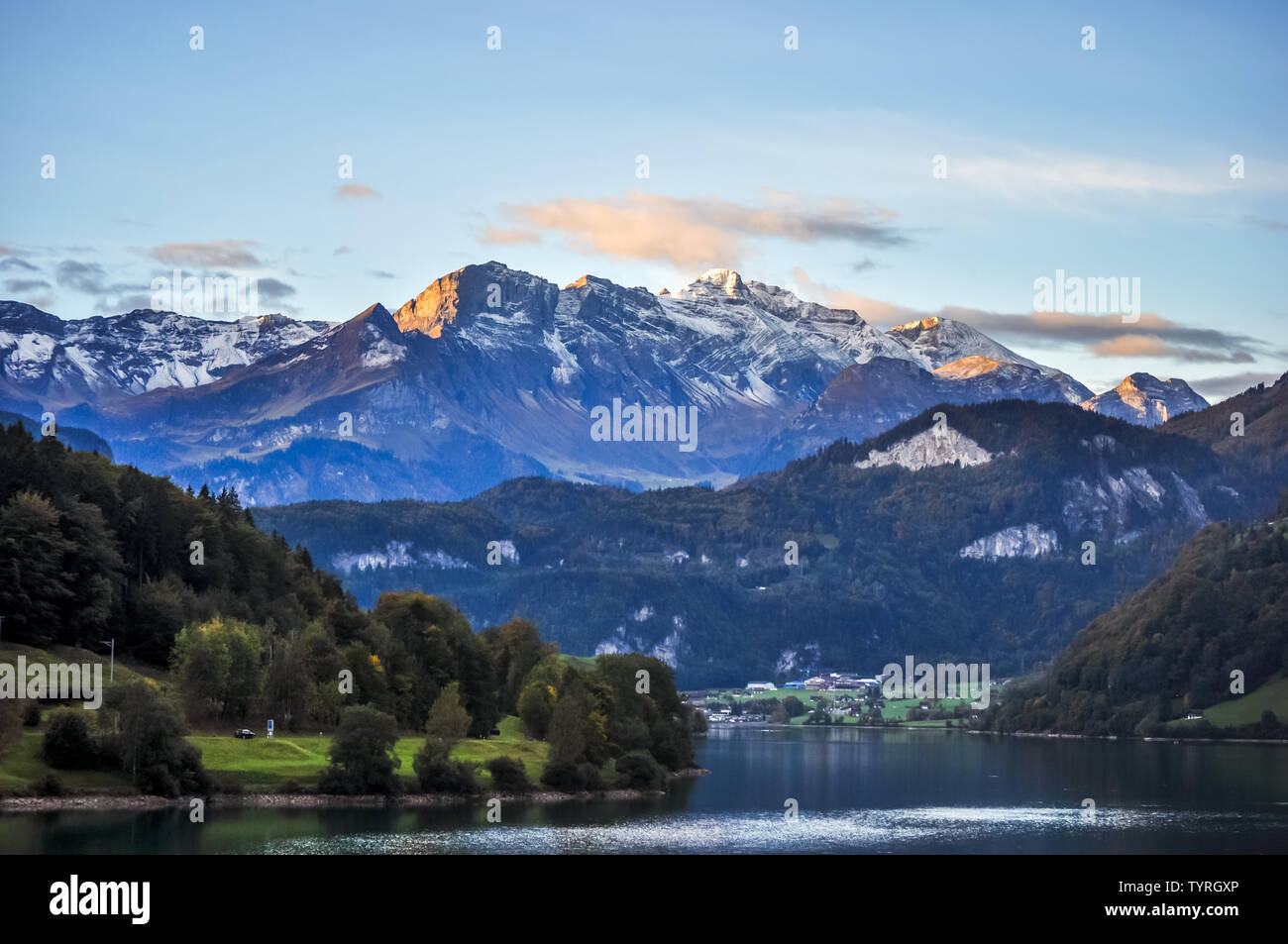 Swiss Interlaken Jungfrau Snow Mountain Scenery Stock Photo - Alamy