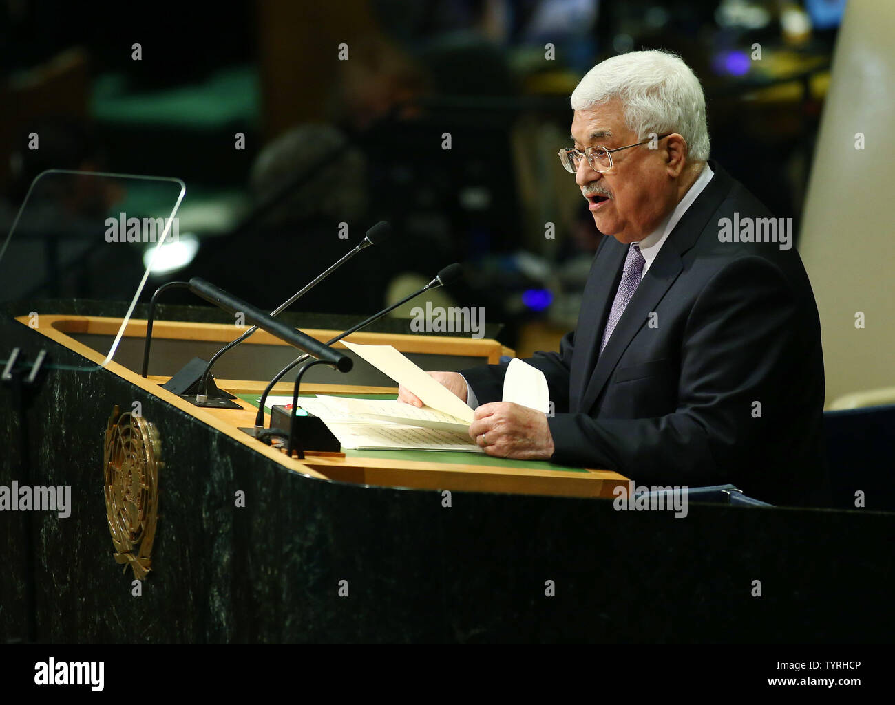 Mahmoud Abbas, president of Palestine, addresses the 71st session of ...